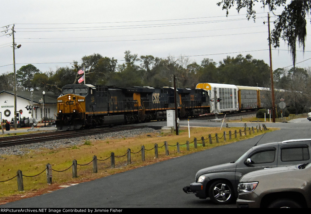 Southbound CSX auto rack train